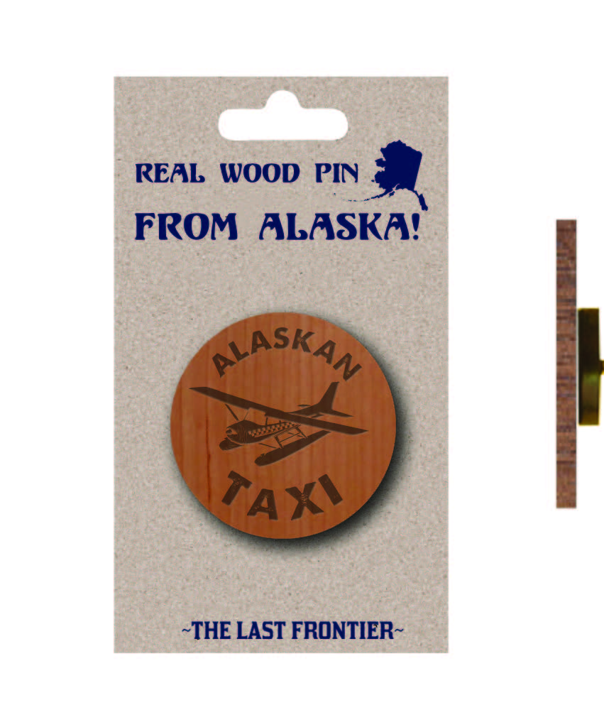 Alaskan Taxi Wood Pin – Cascade Provisions