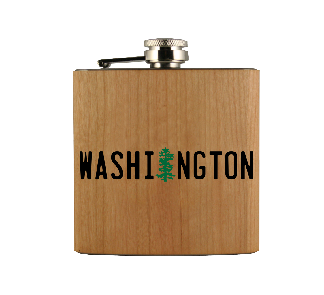 WA Tree Wood Flask – Cascade Provisions